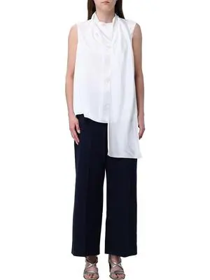 Max Mara Sleeveless Scarf Collar Blouse - White