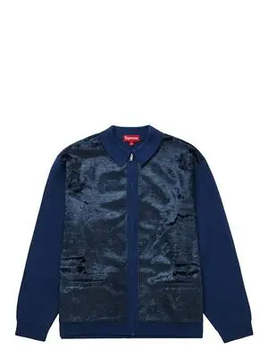 Supreme Faux Fur Zip Up Cardigan - Blue