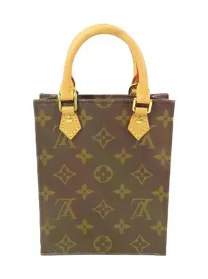 LOUIS VUITTON Petit Sac Plat Monogram Tote Bag - Brown
