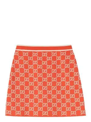Gucci Gg Jacquard Mini Skirt - Orange