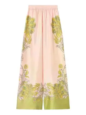 La DoubleJ Silk Twill Palazzo Pants - Pink