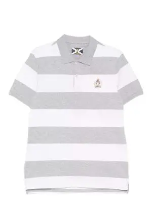 JOHNNY LAMBS Striped-pattern Polo Shirt - Grey