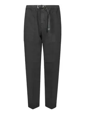WHITE SAND Belted Ripstop Trousers - Black