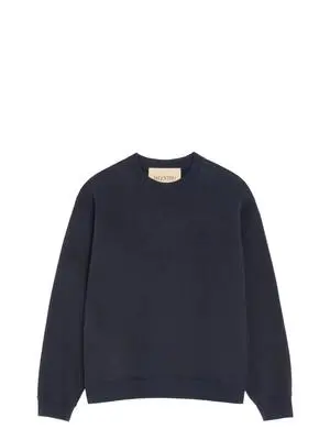 Valentino Garavani Cotton Sweatshirt With Vlogo Embroidery - Blue