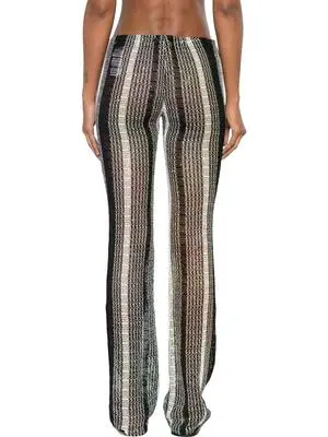 Missoni Crochet-knit Striped Trousers - Black