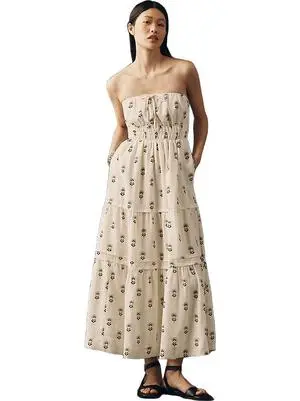 THE SOMERSET COLLECTION BY ANTHROPOLOGIE The Somerset Collection Strapless Midi Dress - Neutral Pattern