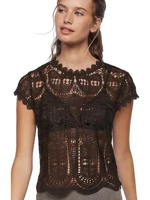 DOLAN LEFT COAST Lace Blouse - Black