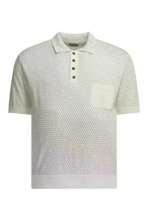 RAKKI Micro-patterned Chest-pocket Polo Shirt - White