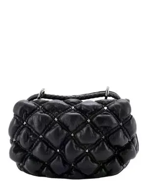 Valentino Garavani Spikeme Flap Bag Quilted Leather Small Crossbody Bag - Black