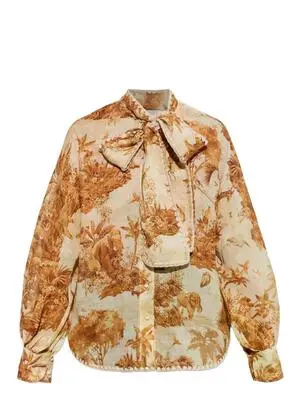 Zimmermann Safari Print Blouse - Brown