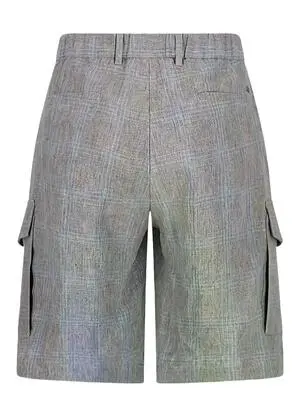 Herno Plaid Pattern Cargo Shorts - Grey