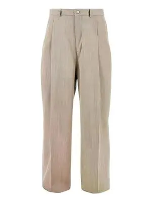 CMMN SWDN Pleated Twill-weave Trousers - Grey