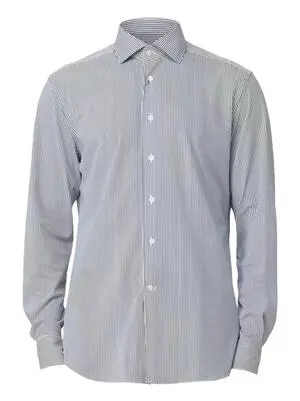 Corneliani Vertical-stripe Long-sleeve Shirt Grey