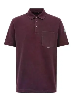 Moncler Logo-patch Chest-pocket Polo Shirt - Brown