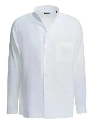 Zegna Mandarin-collar Chest-pocket Shirt - Blue