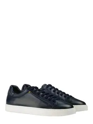 DOUCAL'S Leather Lace-up Sneakers - Blue