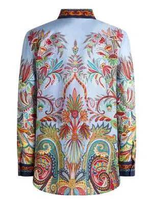Etro Paisley Print Cotton Shirt - Blue