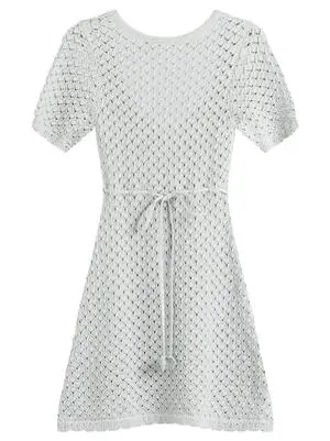 MY MUM MADE IT My Mum Made It Crochet Knit Mini Dress With Waist Tie
