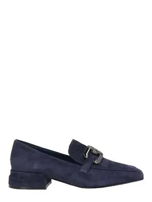 JEANNOT Suede Loafers With Embellishment - Navy
