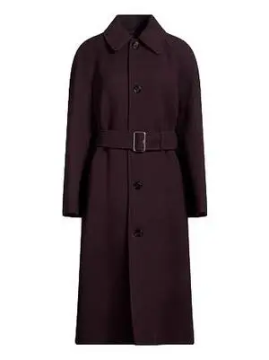 Burberry Belted Wool Coat - Purple