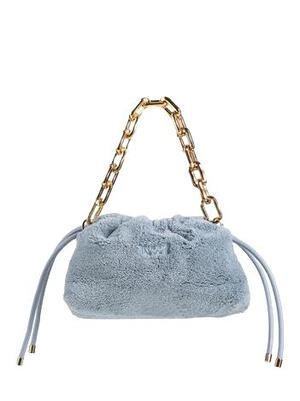 N°21 Teddy Fleece Handbag With Embroidered Logo And Chain Strap - Light Blue