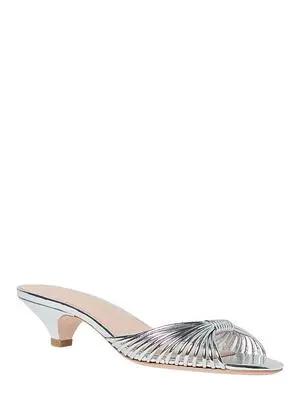 LOEFFLER RANDALL Metallic Knot Detail Slide Sandals - Silver