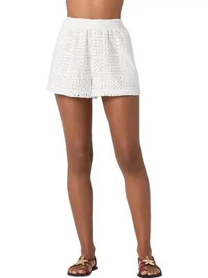 Astr The Label Loren Crocheted Mini Shorts - White