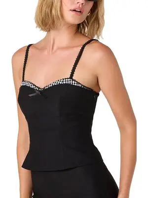 Astr The Label Amalie Sleeveless Cropped Bustier Top - Black
