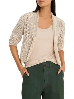 NIC+ZOE Mesh Cocoon Cardigan Sweater - Macadamia