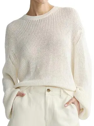 DL1961 June Pullover Linen Sweater - White