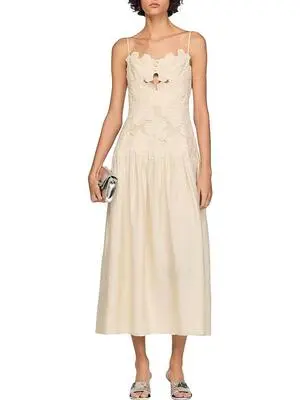 Sandro Guipure Maxi Dress - Ecru