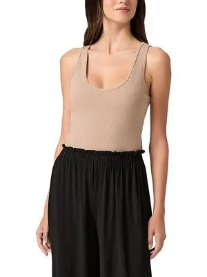 Paige Bali Ribbed Tank - Macadamia