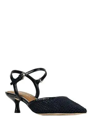 DONALD PLINER Pointed Toe Slingback Pumps - Navy