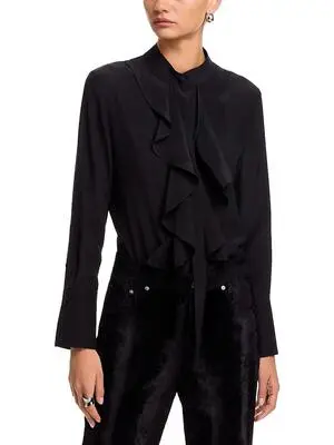 Alexander McQueen Silk Crepe De Chine Blouse - Black