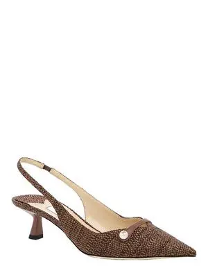 JIMMY CHOO Jimmy Choo Amita 45 Raffia Slingback Pumps Tan