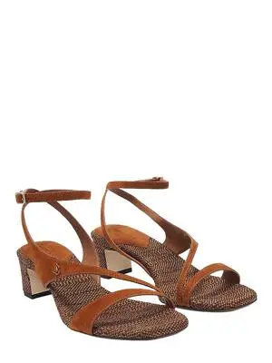 JIMMY CHOO Jimmy Choo Faye Suede And Raffia Block Heel Sandals Tan
