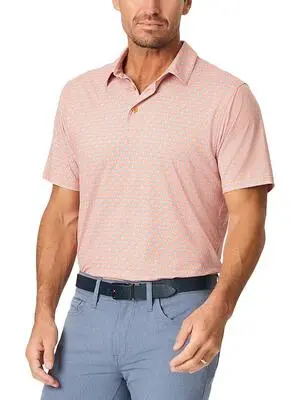 Robert Graham Links & Drinks Knit Polo Shirt - Orange