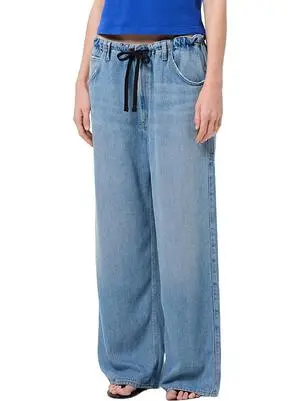 AGOLDE Shaw Drawstring Wide Leg Jeans - Script
