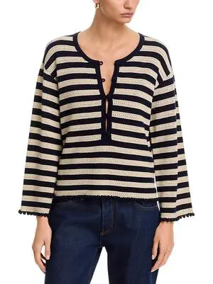 FRAME The Gathered Sweater - Cream Multi