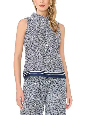 CECE DUPRAZ Sleeveless Shirt With Classic Collar - Classic Navy