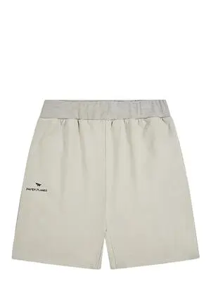 PAPER PLANES French Terry Script Weld Shorts - Grey