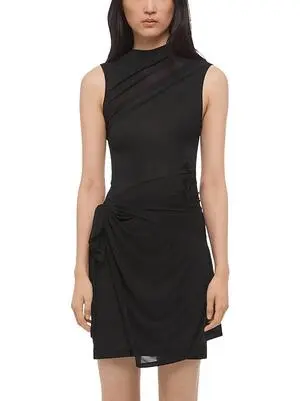 Helmut Lang Draped Knot Mini Dress - Black