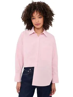 Secular Carter Striped Poplin Button-down Shirt - Pink Stripe