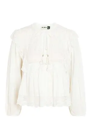Rixo Diann Embroidered Cotton Top - Ivory