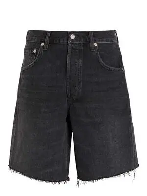 Citizens Of Humanity Ayla Frayed Denim Shorts - Black