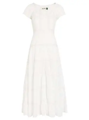 Rixo Jaclyn Broderie Anglaise Cotton Midi Dress - Ivory