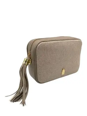 FRANCHETTI BOND Caz Italian Canvas And Leather Crossbody Bag - Blue