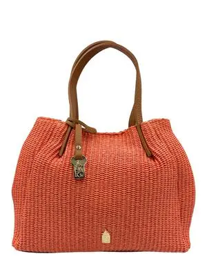 FRANCHETTI BOND Petra Raffia Tote - Orange