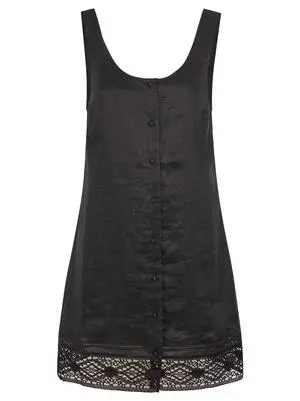 FRAME Frame Embroidered Ramie Mini Dress