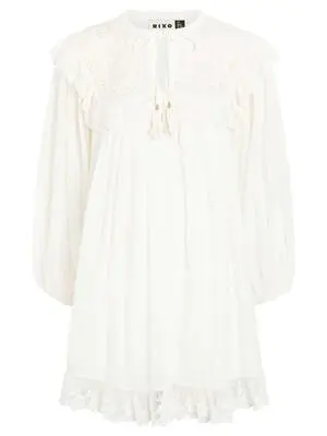 Rixo Embroidered Cotton Mini Dress - Ivory